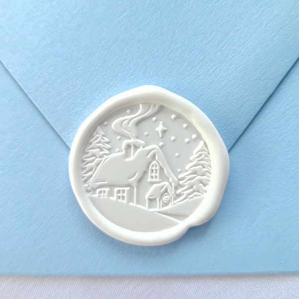 Winter Cabin Stamp - Etsy