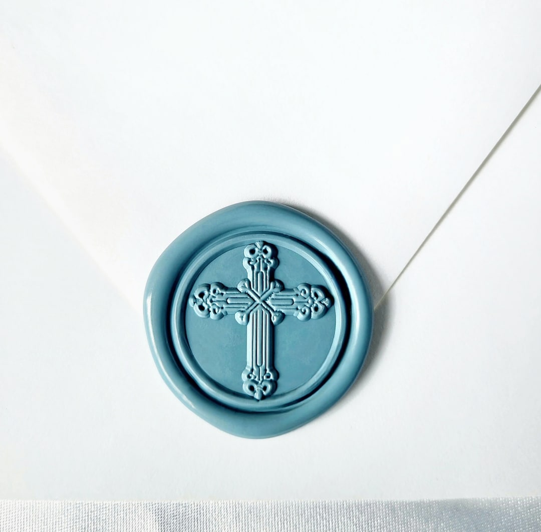 Christian Cross Wax Seals, Self Adhesive Sticker, Invitations, Baptism ...