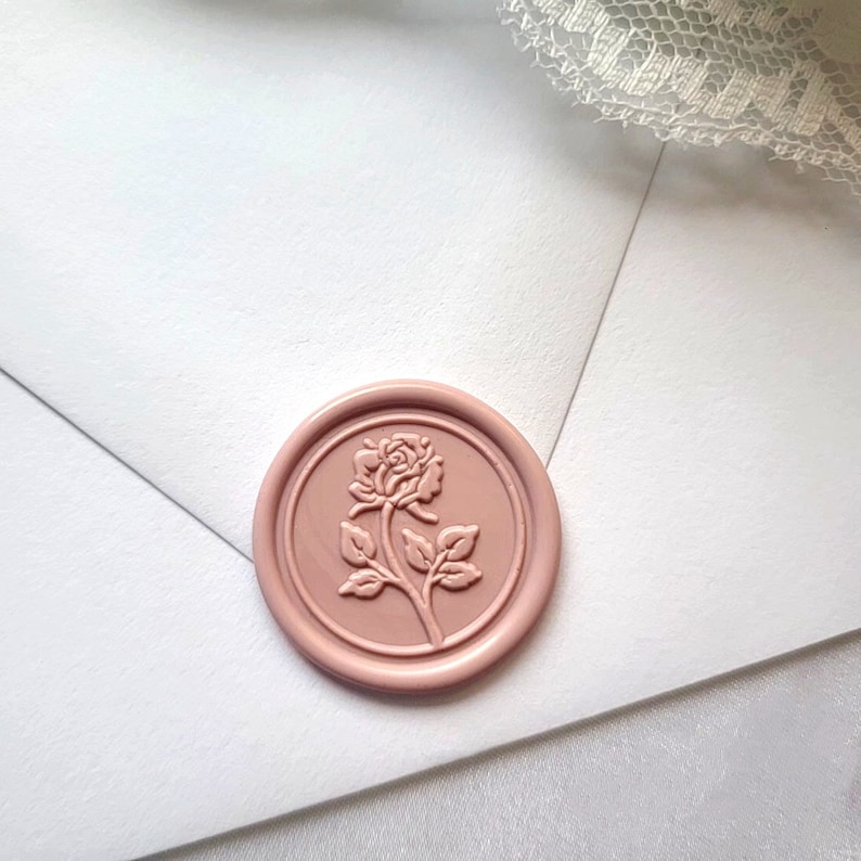 Rose Wax Seal Stickers, Self Adhesive Envelope Seal, Floral Wax Seal ...