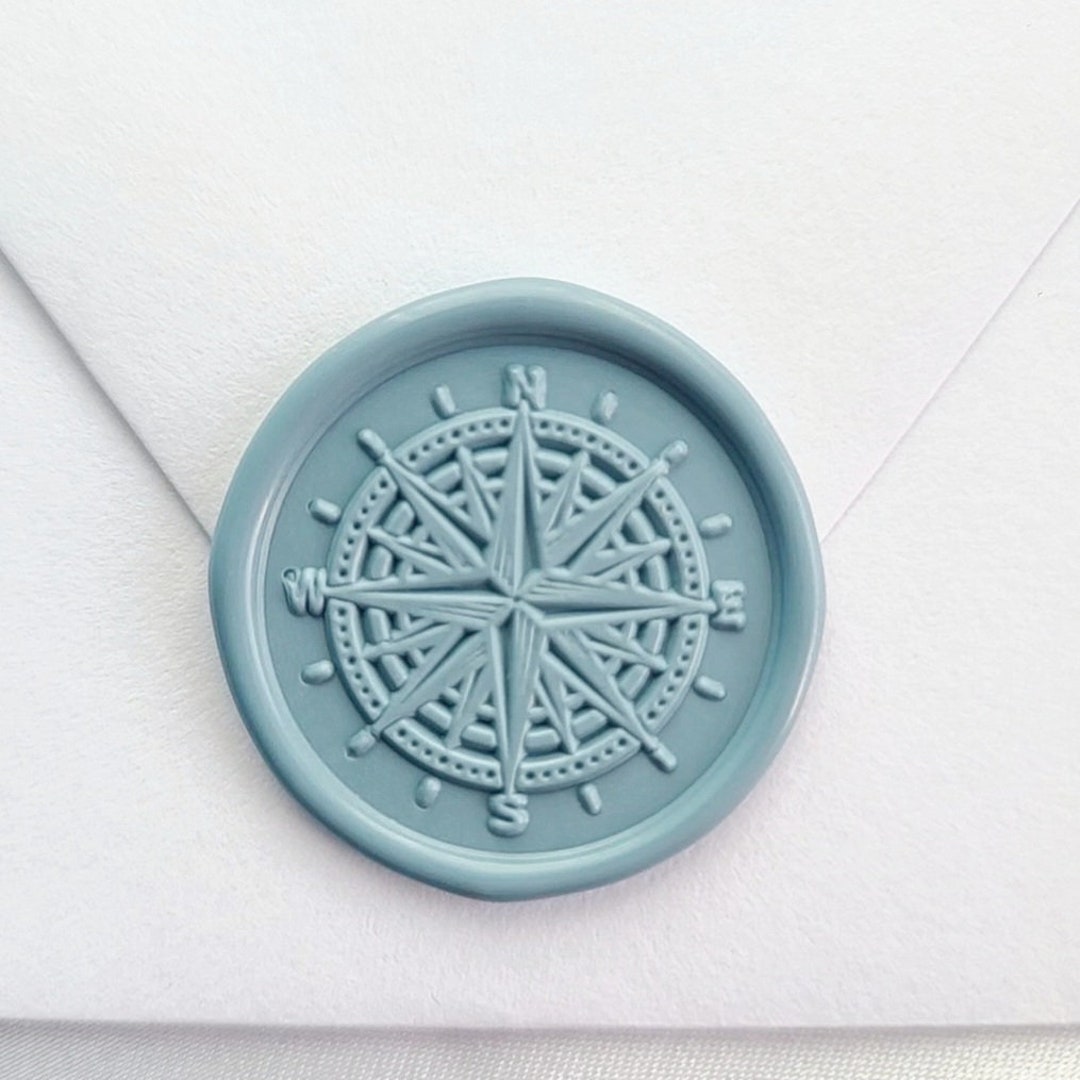 Compass Wax Seal Stickers, Self Adhesive Premade Envelope Seal, Wedding ...