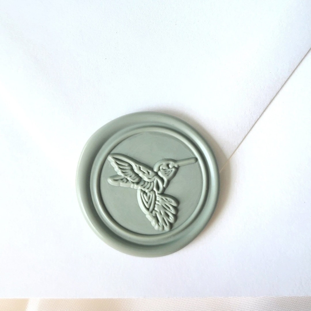 Hummingbird Wax Seal, Self Adhesive Sticker for Wedding Invitations ...