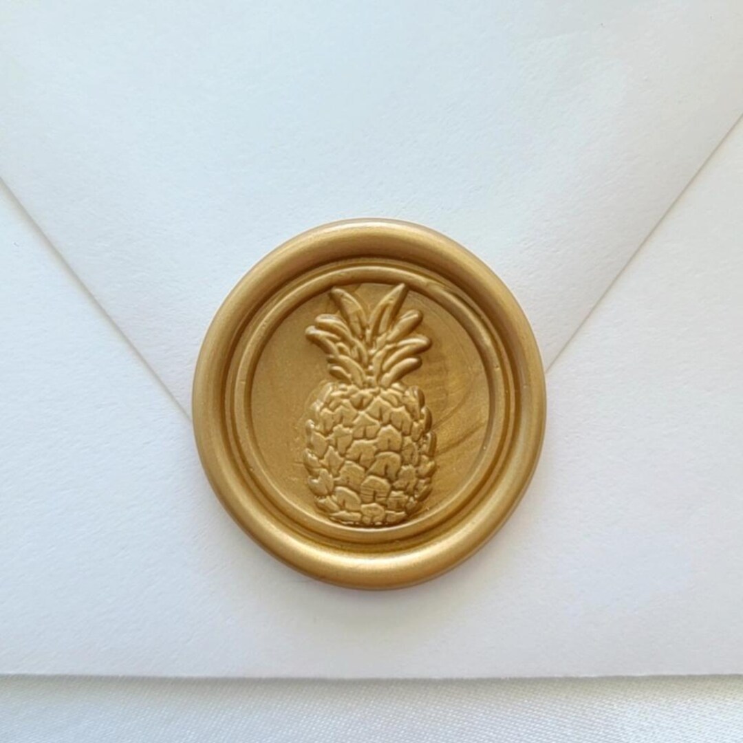 Pineapple Wax Seal Stickers, Tropical Self Adhesive Premade Envelope ...