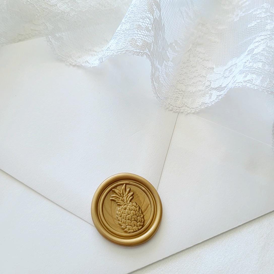 Pineapple Wax Seal Stickers, Tropical Self Adhesive Premade Envelope ...