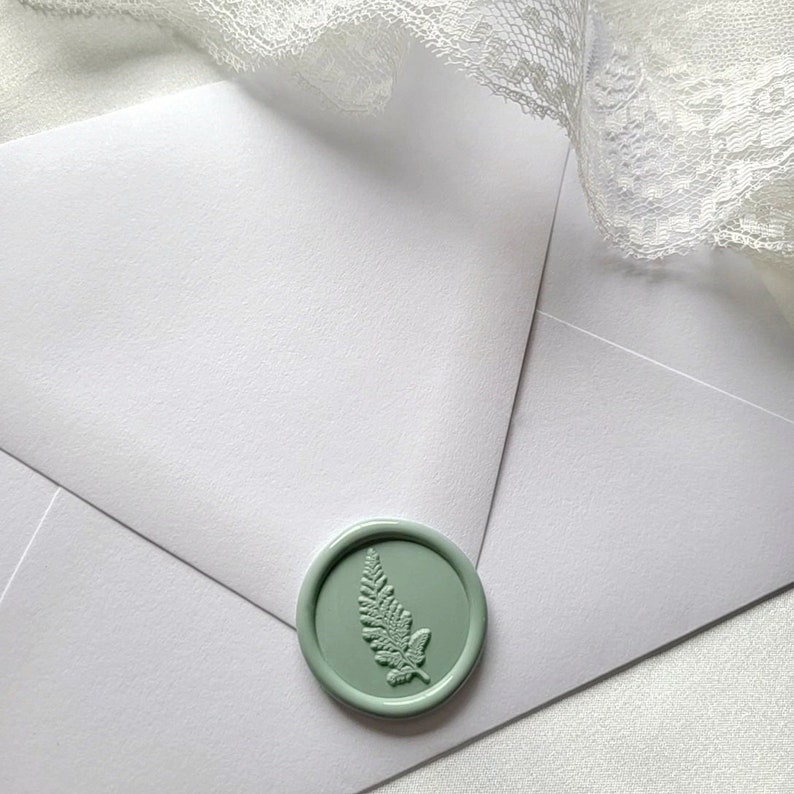 Fern Leaf Wax Seal Stickers, Leaf Wax Seal, Self Adhesive, Premade ...