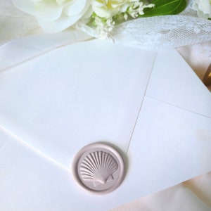 Sea Shell Wax Seals, Self Adhesive Sticker, Shell Wax Seal, Wedding ...