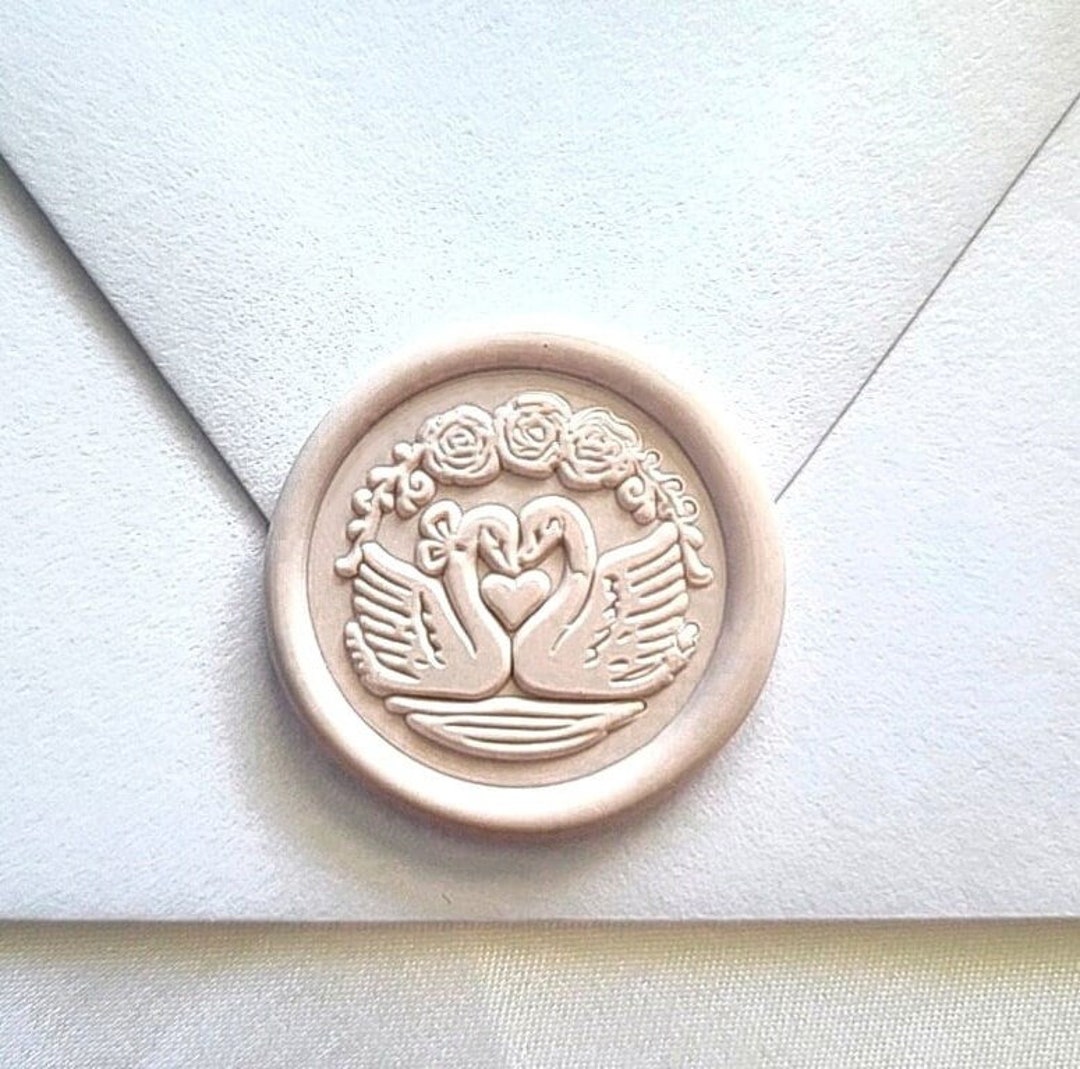 Two Swans in Love Wax Seal Sticker, Self Adhesive Swan Wax Seal for ...