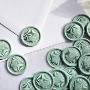 Sea Shell Wax Seals, Self Adhesive Sticker, Shell Wax Seal, Wedding ...