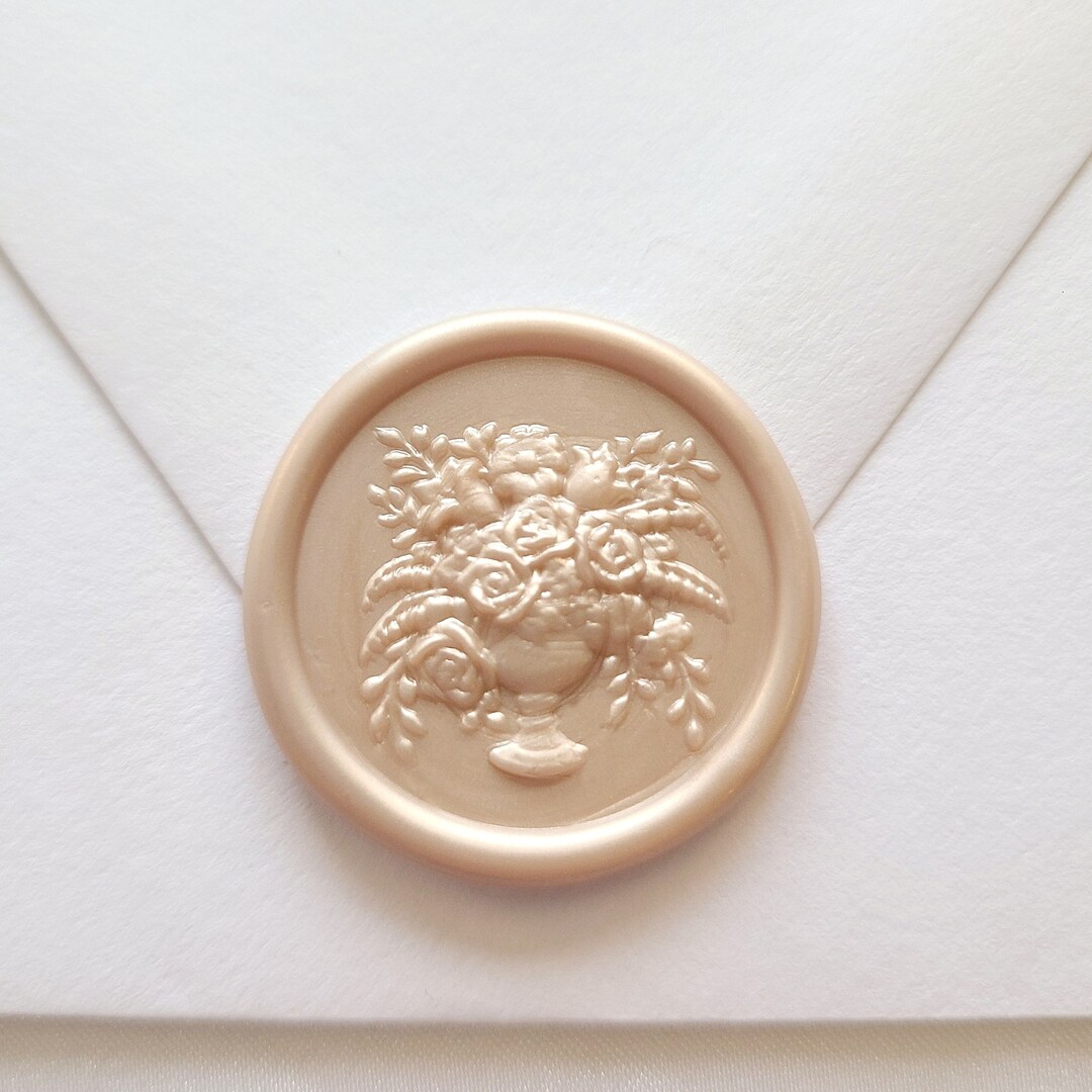 Flower Bouquet Wax Seal Sticker, Premade Envelope Seal, Self Adhesive ...