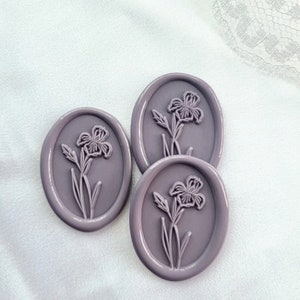 Iris Flower Wax Seal Sticker, Self Adhesive Premade Envelope Seal ...