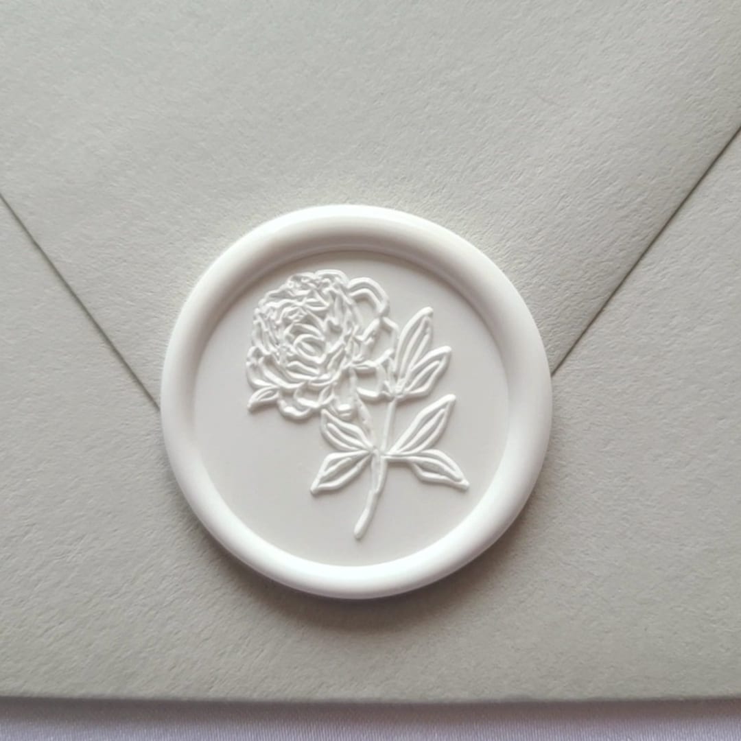 Peony Flower Wax Seal Sticker, Premade Envelope Seal, Self Adhesive ...