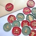 Christmas Wax Seals With Gold Accents, Self Adhesive Stickers, Holiday ...