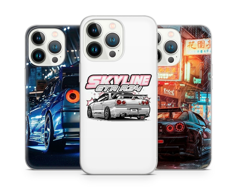 Skyline Drifting JDM Gtr R34 Racing Car Phone Case for iPhone 16 15 14 ...