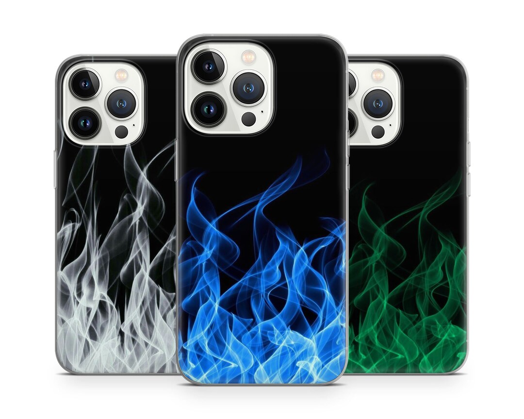 Colored Fire Smoke Fog Burning Fire Art Phone Case for iPhone 15 14 13 ...