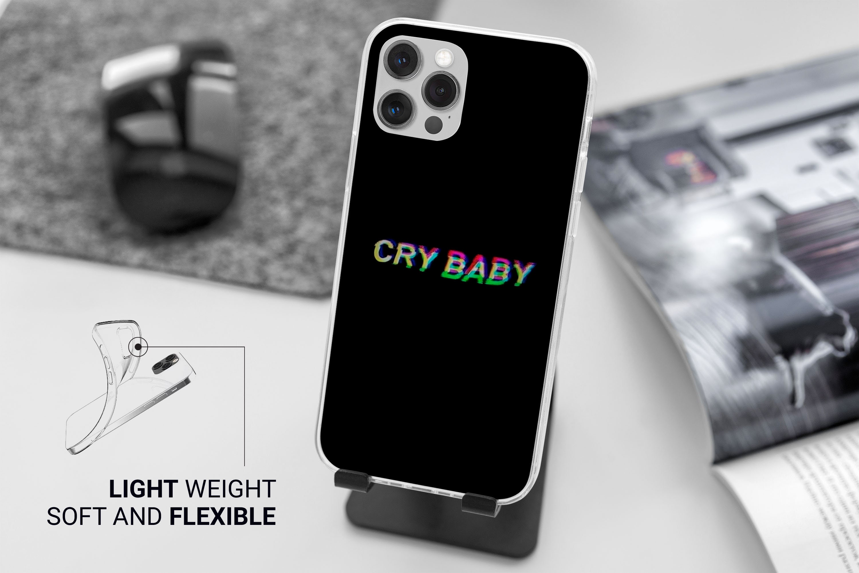 Cry Baby Cool Peep Sad Aesthetic Cloud Phone Case for iPhone 16 15 14 ...