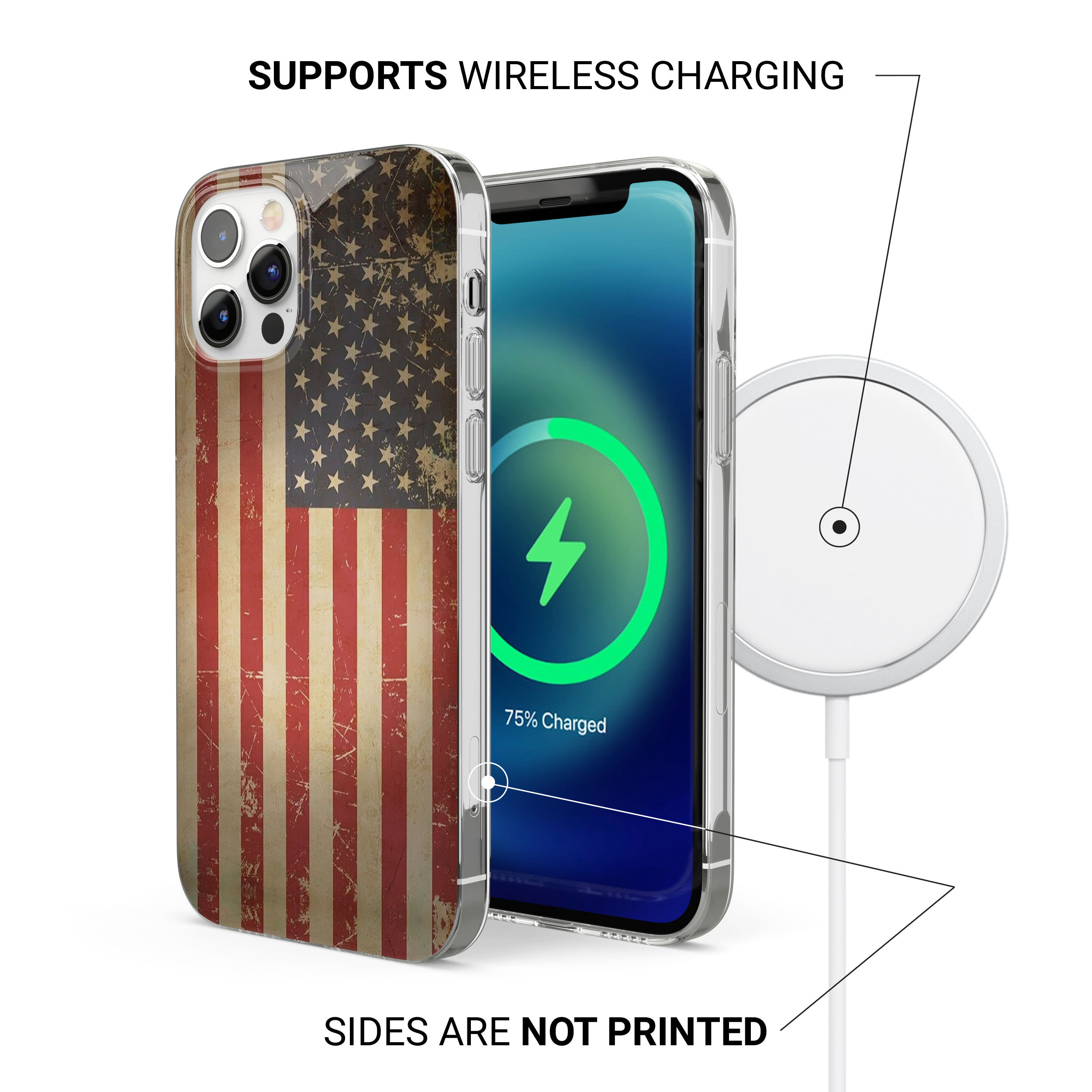 The Statue of Liberty USA Flag America Phone Case for iPhone 15 14 13 ...