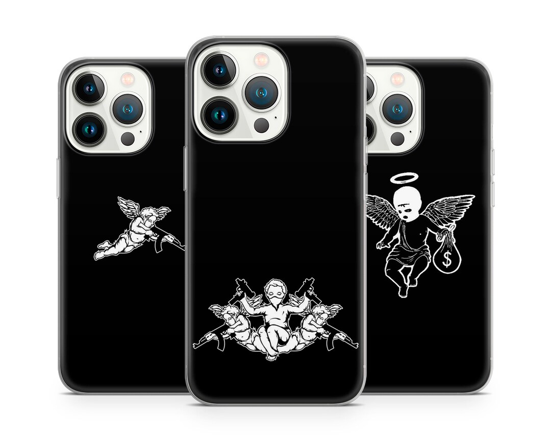 Cupid AK Tattoo Balaklava Art Angel Phone Case for iPhone 15 14 13 Pro ...