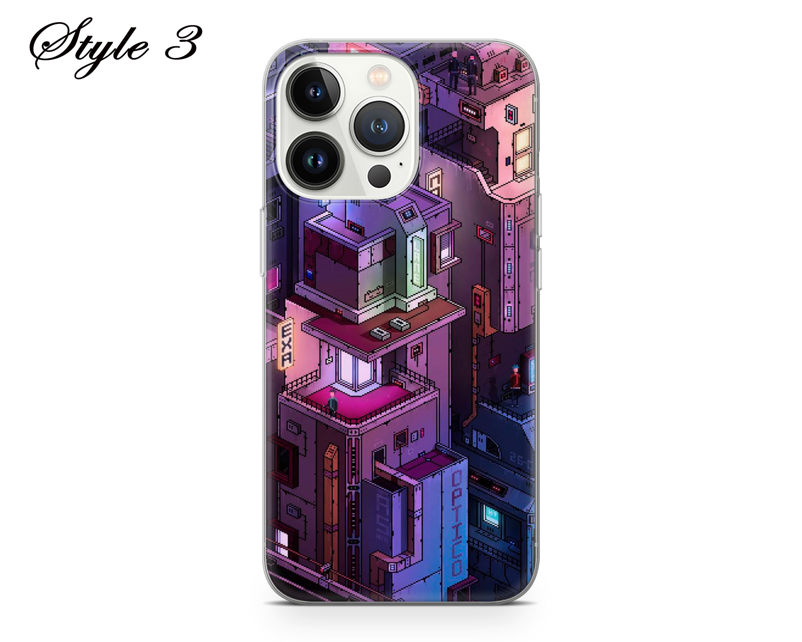 Cyberpunk Japan Neon Aesthetics Pixel Phone Case for iPhone 14 13 Pro ...