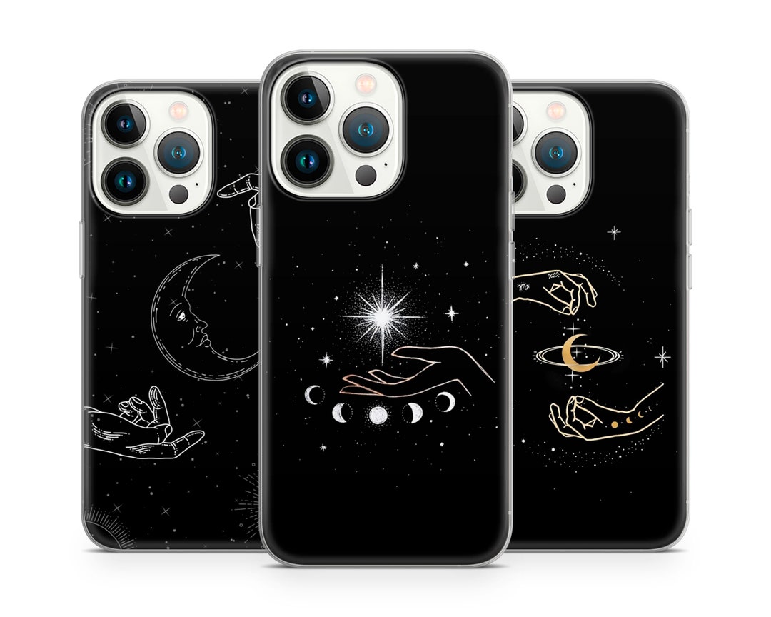 Crescent Moon Phase Stars Astrology Phone Case for iPhone 15 14 13 Pro ...