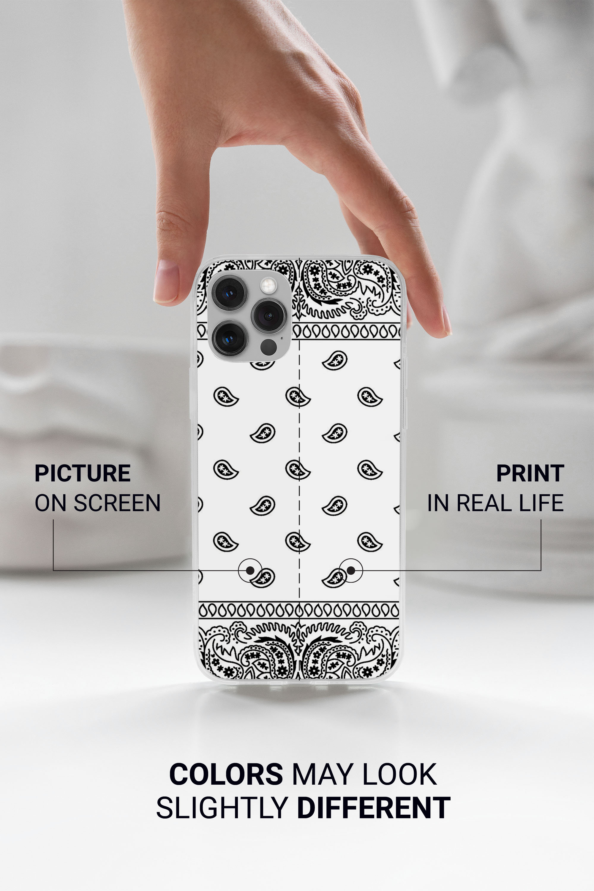 Bandana Print Paisley Pattern Colored Phone Case for iPhone 16 15 14 13 ...