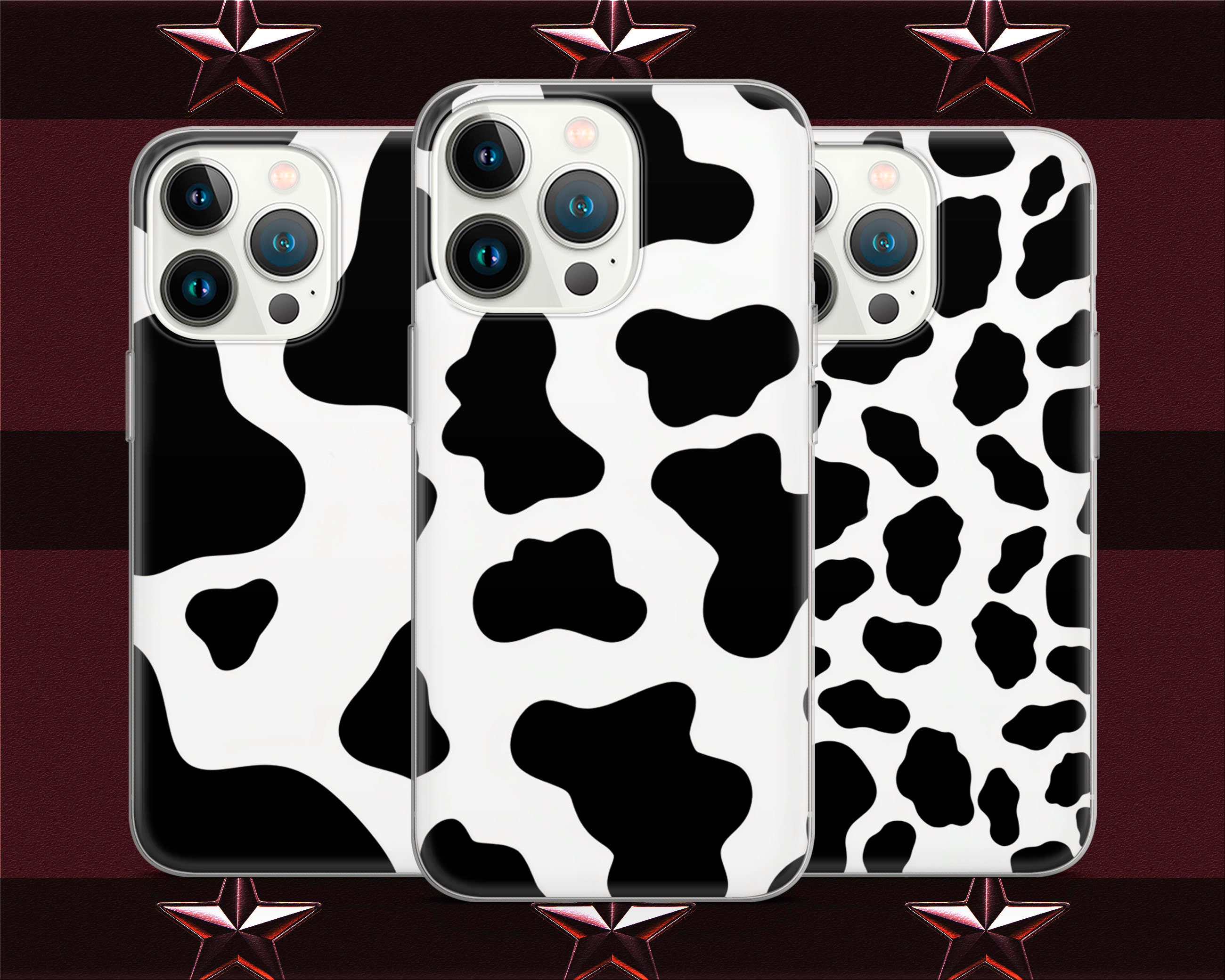 Cow Print Leopard Print Cool Cow Skin Phone Case for iPhone 14 13 Pro ...