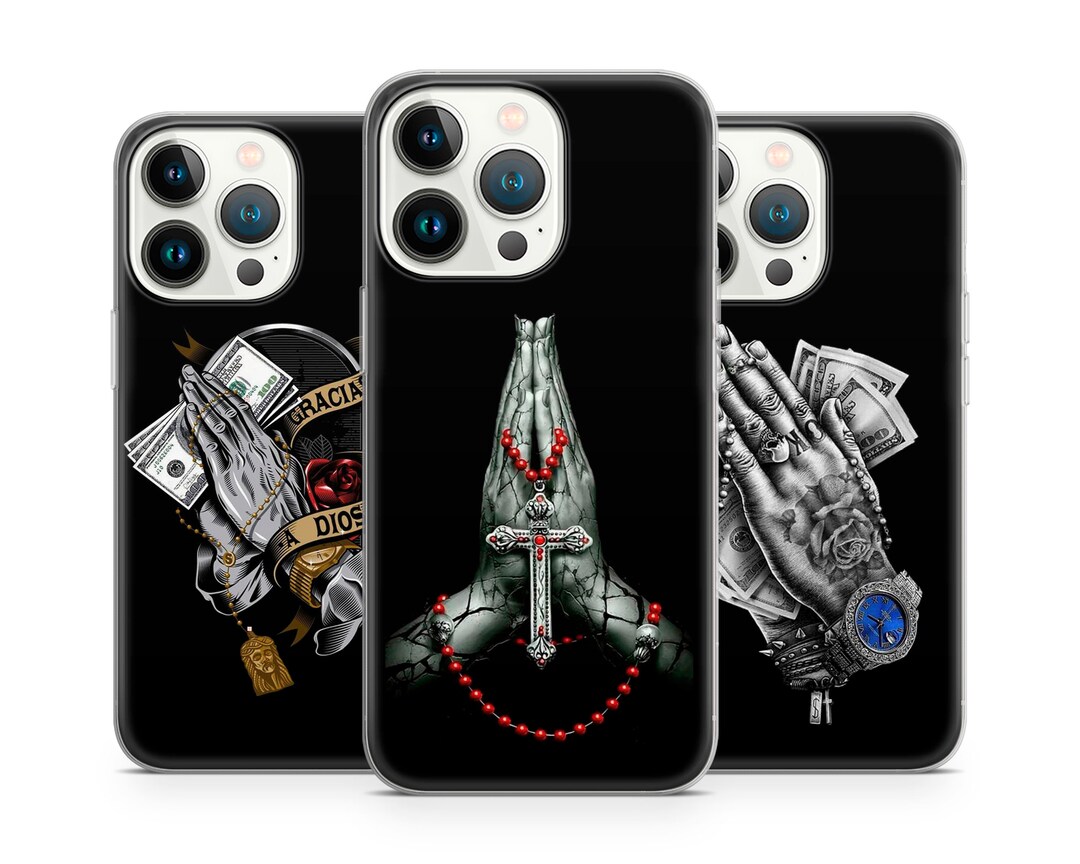 Praying Hands Streets Thug Life Gang Phone Case for iPhone 15 14 13 Pro ...
