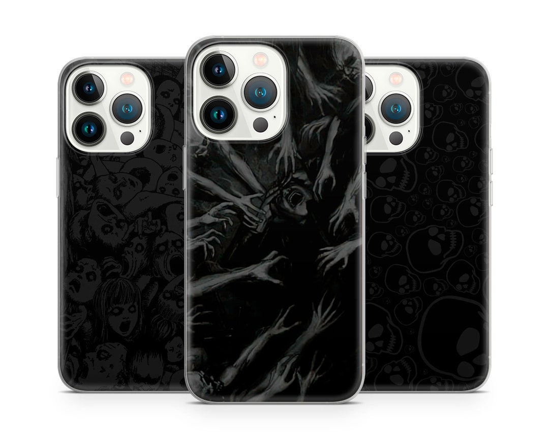 Dark Manga Aesthetics Goth Skull Demon Phone Case for iPhone 15 14 13 ...
