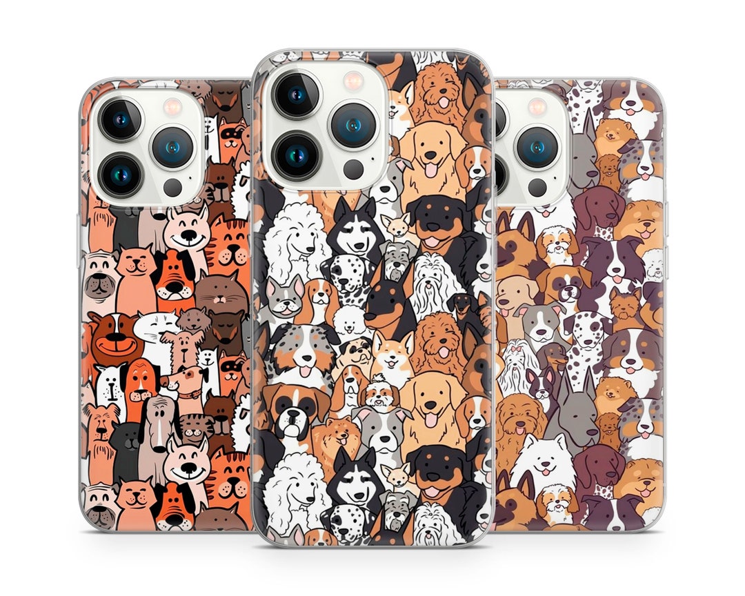 Dogs Breed Dog Cute Pets Pattern Cover Phone Case for iPhone 16 15 14 ...