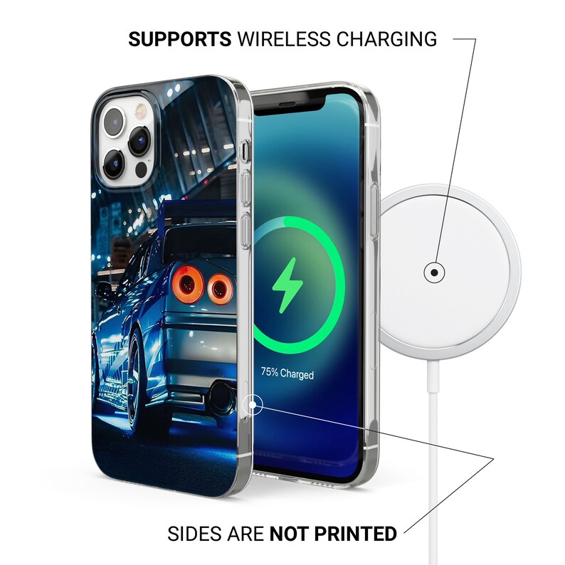 Skyline Drifting JDM Gtr R34 Racing Car Phone Case for iPhone 16 15 14 ...
