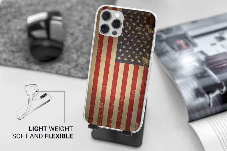 The Statue of Liberty USA Flag America Phone Case for iPhone 15 14 13 ...