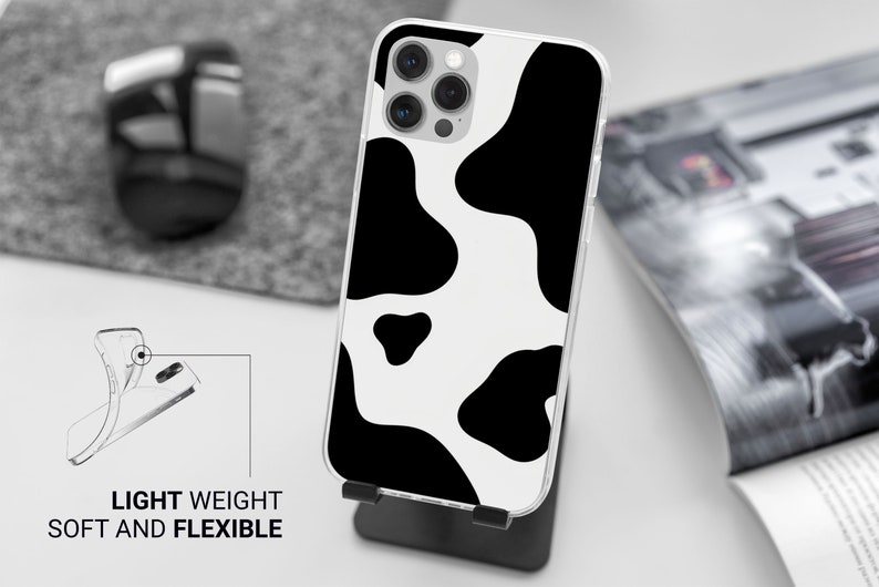 Cow Print Leopard Print Cool Cow Skin Phone Case for iPhone 14 13 Pro Max 12 11 X XS 8, Fits ...