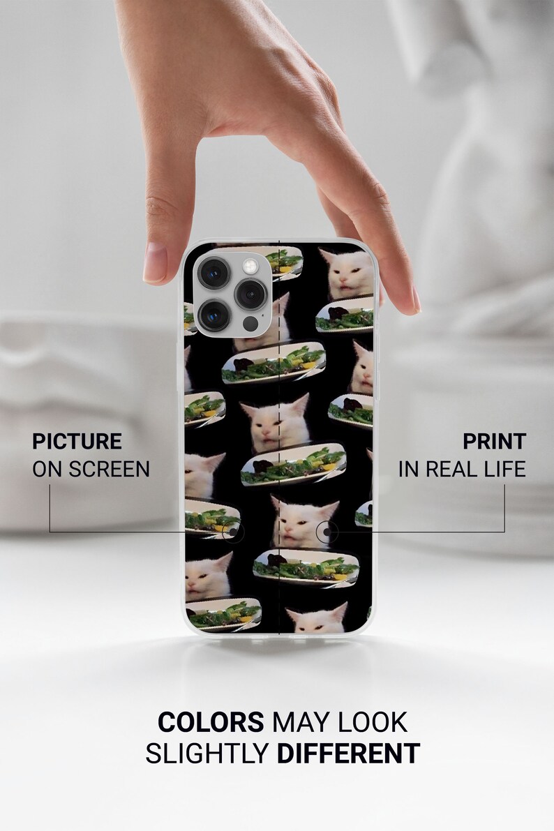 Smudge the Cat Crying Cat Meme Cool Phone Case for iPhone 15 14 13 Pro ...