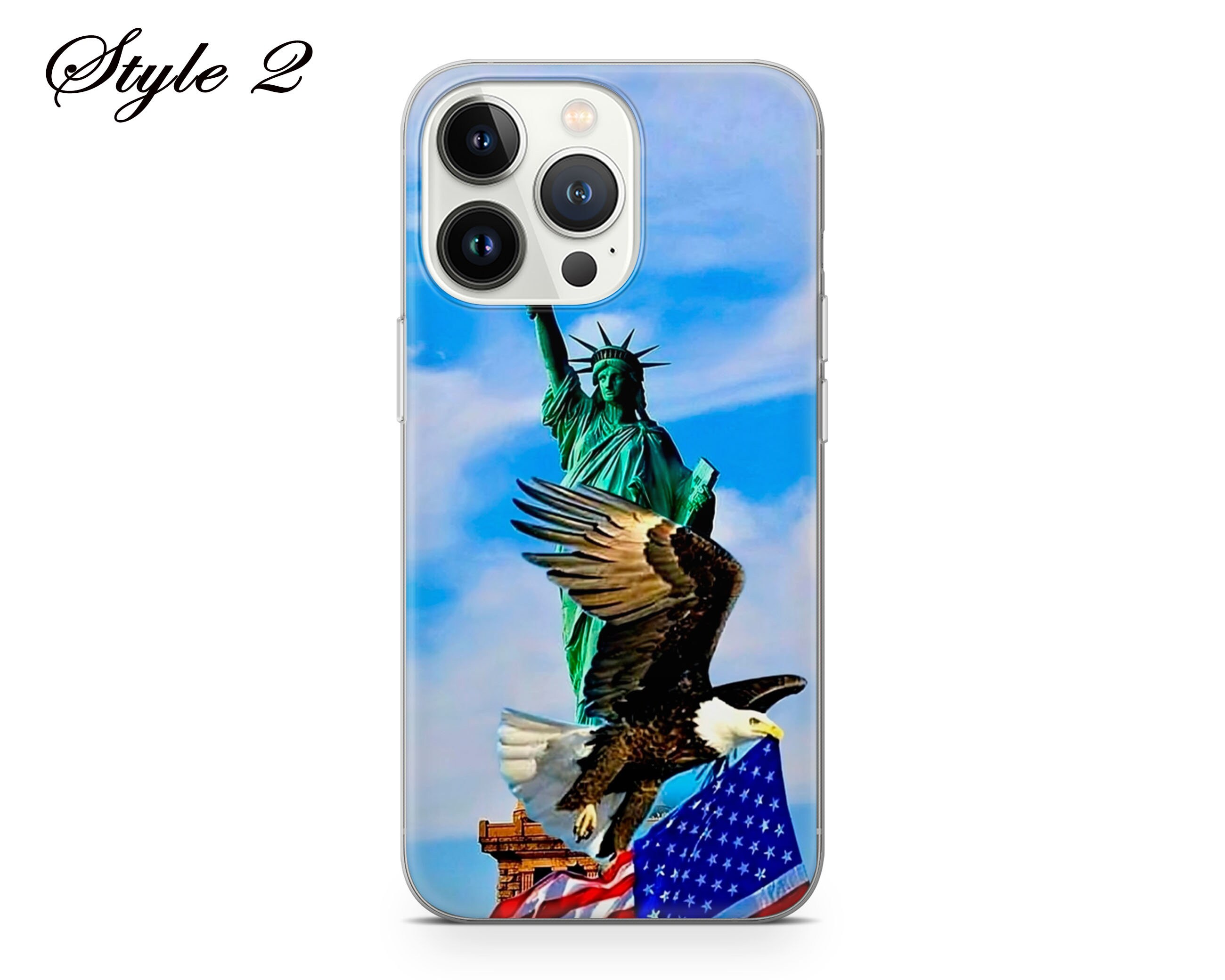 The Statue of Liberty USA Flag America Phone Case for iPhone 15 14 13 ...