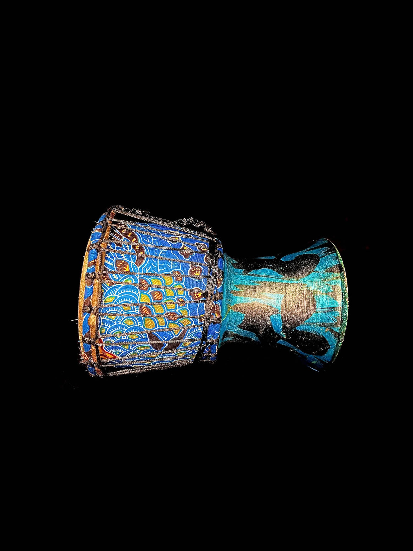 Ethnical Wooden Mall Handmade Djembe Blue Drum Tribal African ...