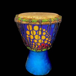 Ethnical Wooden Mall Handmade Djembe Blue Drum Tribal African ...