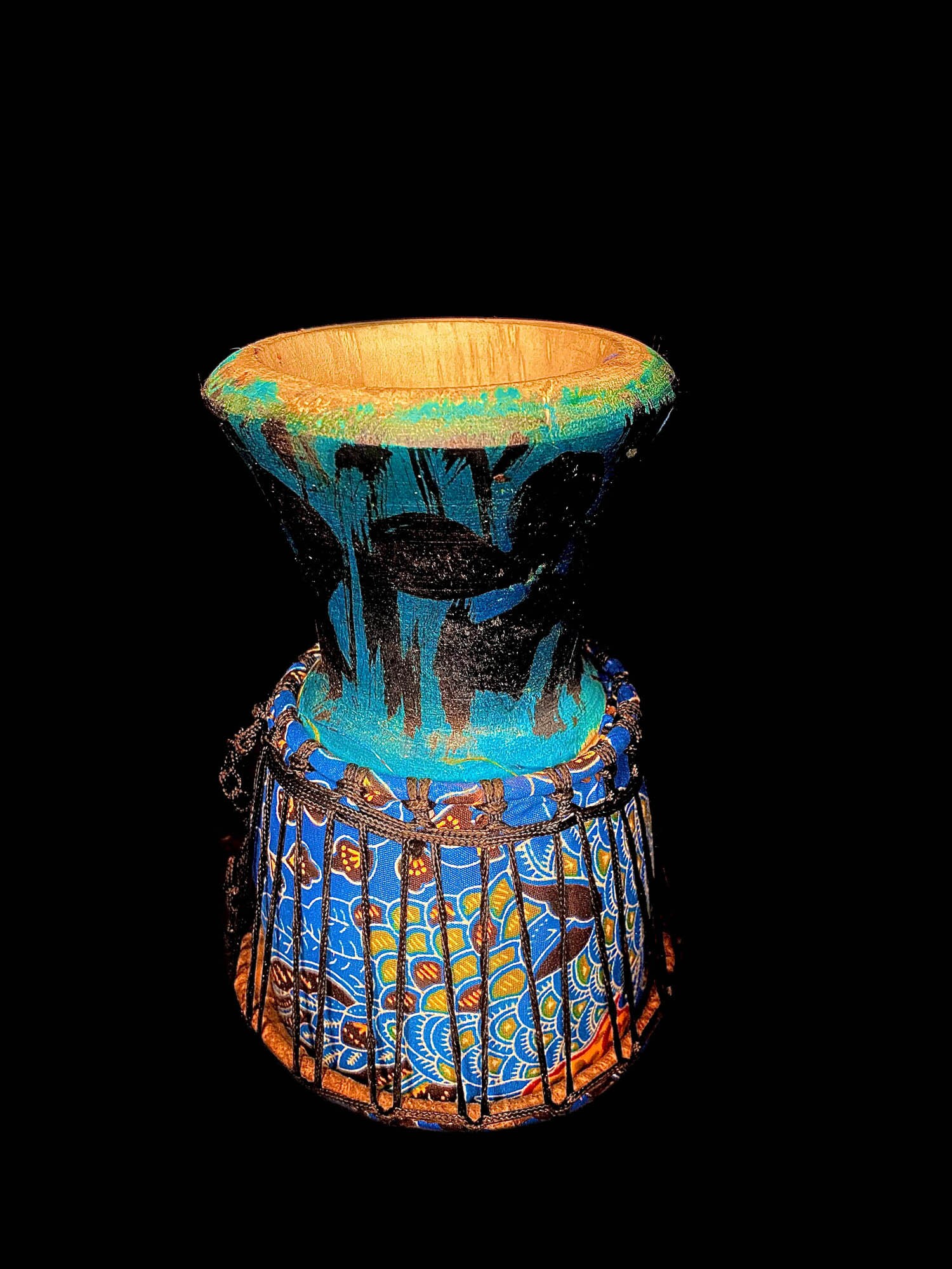 Ethnical Wooden Mall Handmade Djembe Blue Drum Tribal African ...
