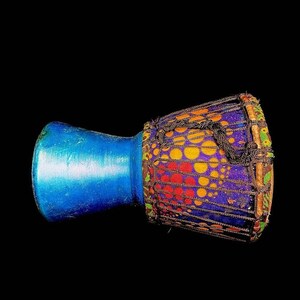 Ethnical Wooden Mall Handmade Djembe Blue Drum Tribal African ...