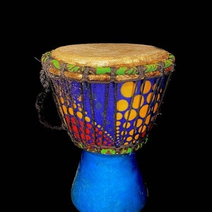 Ethnical Wooden Mall Handmade Djembe Blue Drum Tribal African ...