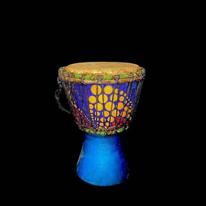 Ethnical Wooden Mall Handmade Djembe Blue Drum Tribal African ...