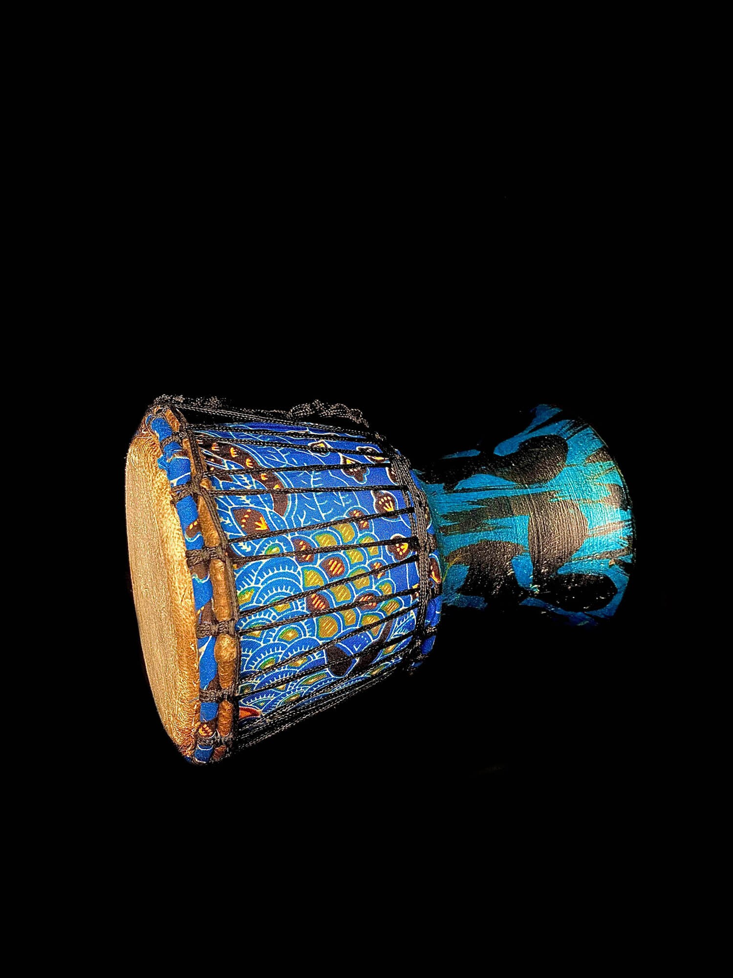Ethnical Wooden Mall Handmade Djembe Blue Drum Tribal African ...