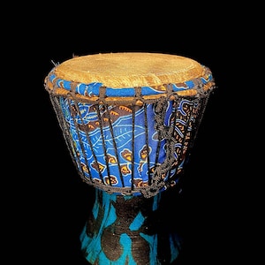 Ethnical Wooden Mall Handmade Djembe Blue Drum Tribal African ...