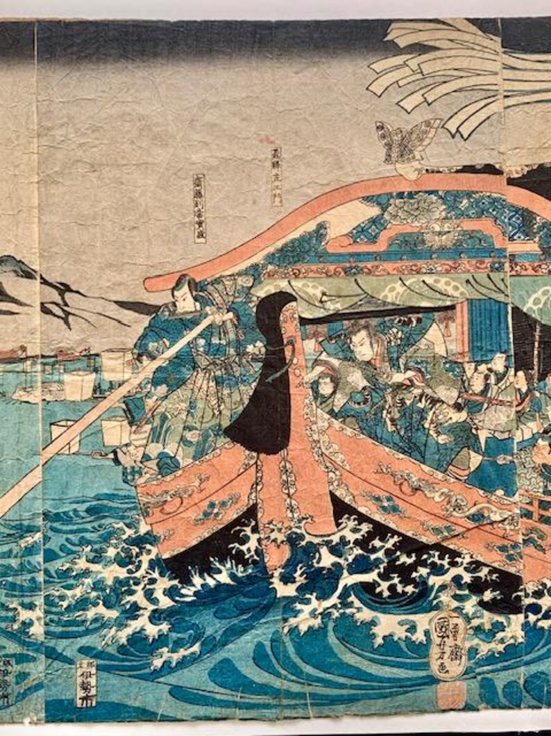 Original Antique Japanese Triptych Woodblock by UTAGAWA KUNIYOSHI From ...