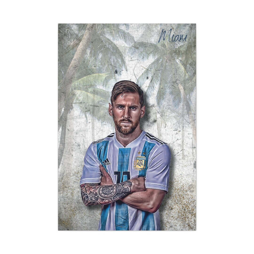 Lionel Messi Canvas, Inter Miami Soccer Player - Unique Artistic ...