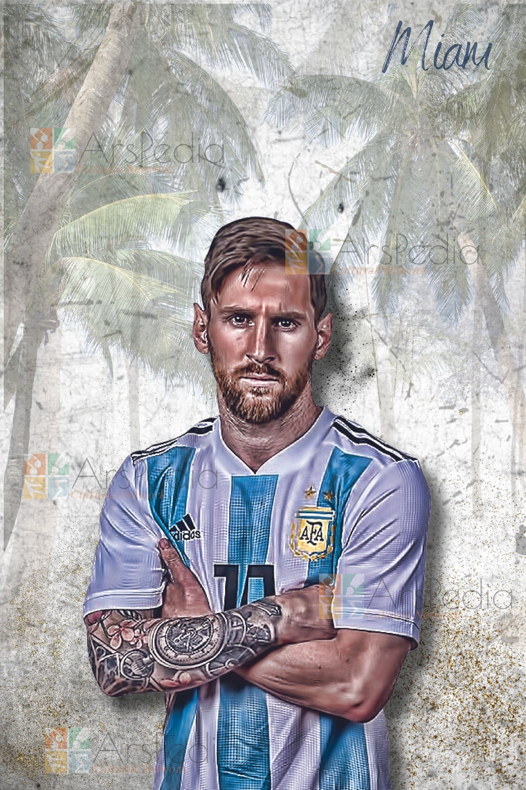 Messi in Miami-lionel Messi Poster, Printable Wall Art, Soccer ...