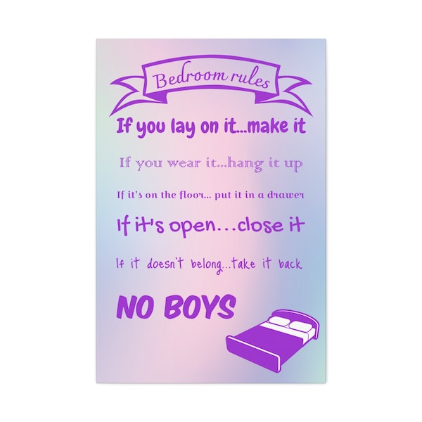 Bedroom Rules - Etsy