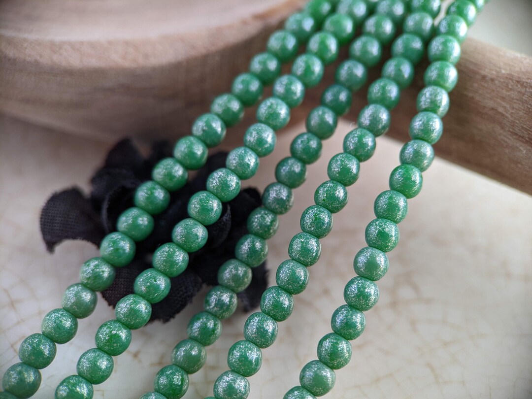 50pcs: Spruce Green Mercury 3mm Round Druk, Small Czech Glass Beads, CG ...