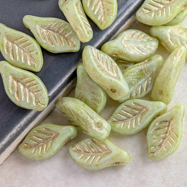 Glass Bay Leaf Beads - Etsy