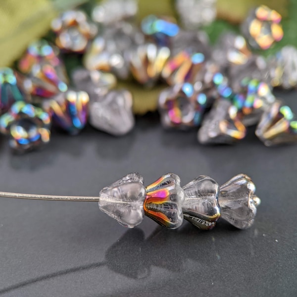 Iridescent Glass Bells - Etsy