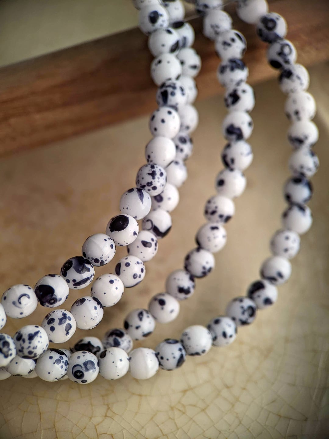 Approx 50pcs: Stracciatella 4mm Round Druk, Small Czech Glass Beads in ...