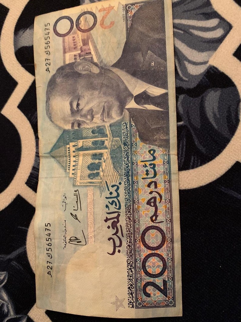 Ancienne billet de 200dh - Etsy France