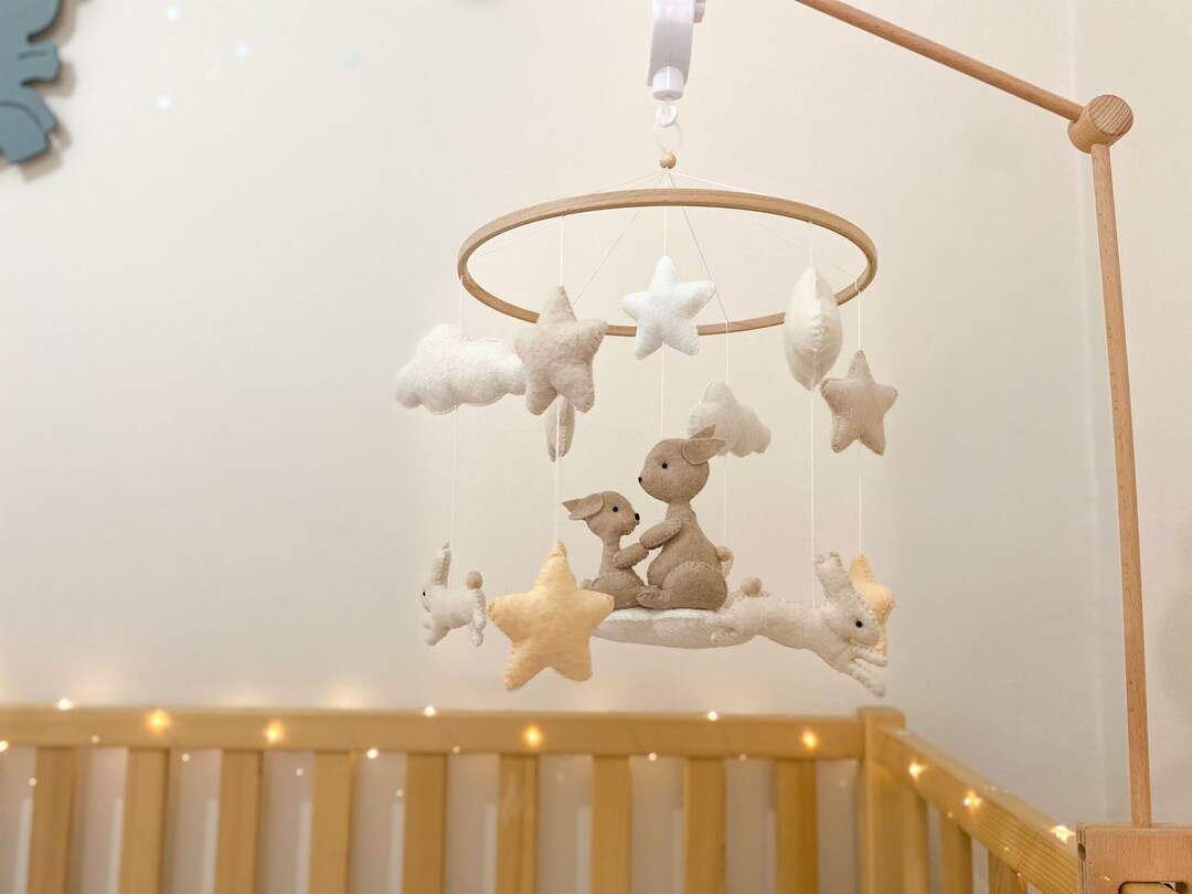Baby Mobile With Bunnies, Handmade Cot Mobile for Kids Room, Nursery ...